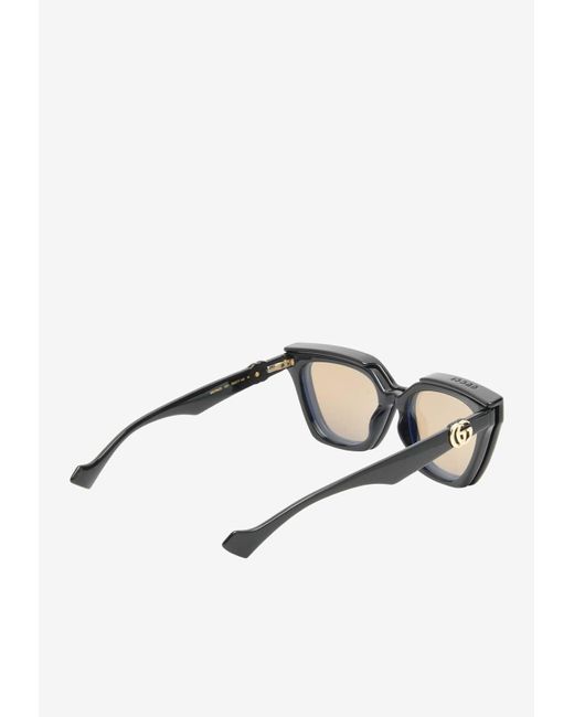 Gucci Interlocking G Clip-On Sunglasses in White | Lyst