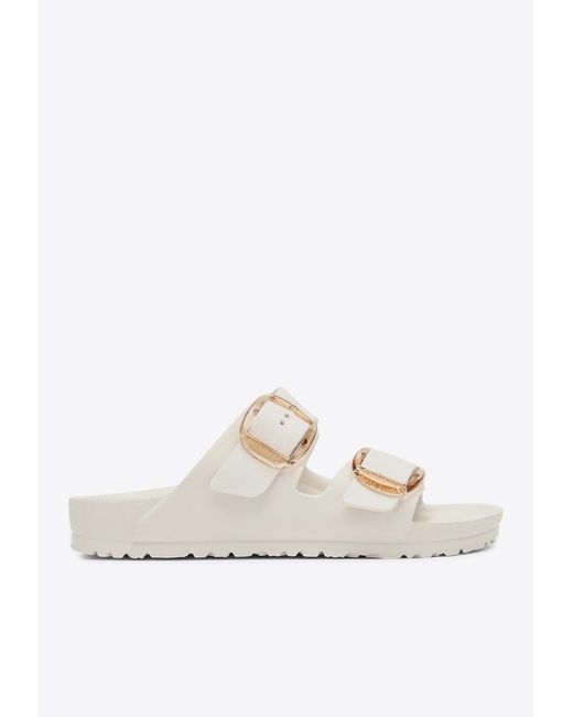 Birkenstock Arizona Big Buckle Double-Strap Slides in White | Lyst