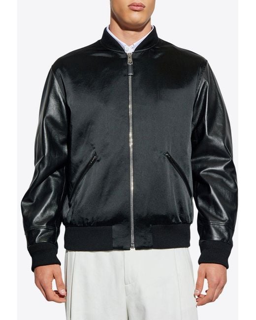 Givenchy Logo Embroidered Bomber Jacket in Black for Men | Lyst