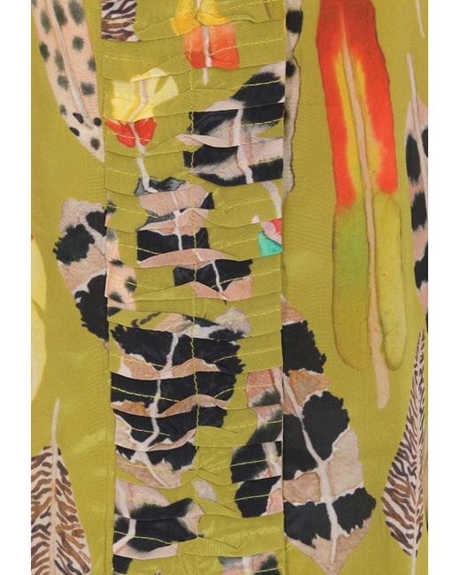 FARM Rio Amazon Feather Long-Sleeved Blouse in Yellow | Lyst