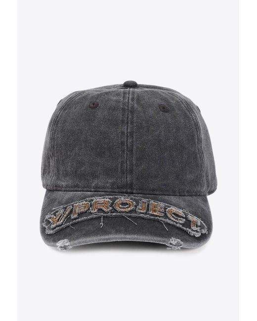 Y. Project Distressed Logo-Patch Cap in Gray | Lyst