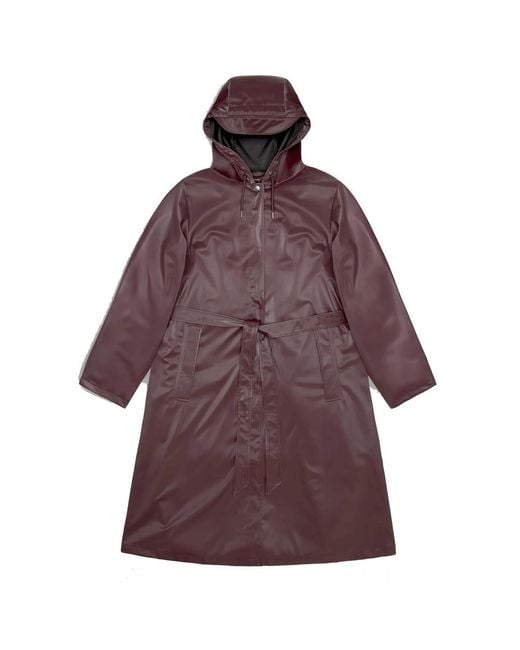 Rains A-Line Long W3 Raincoat in Purple | Lyst UK