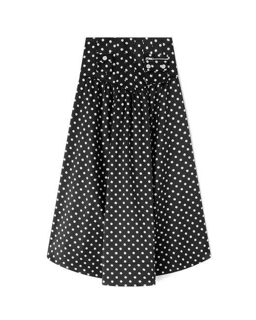 Ganni Double Satin Corset Skirt in Black | Lyst UK