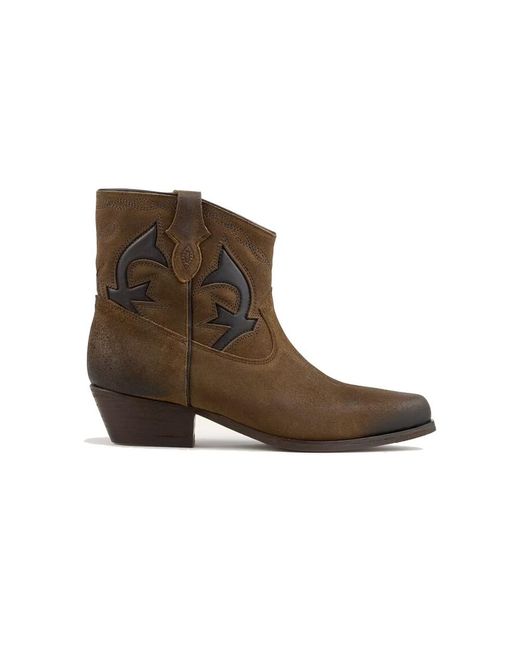Ba&sh Curtis Cowboy Ankle Boots in Brown | Lyst UK