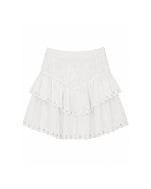 Scarlett Poppies Soneva Broderie Anglaise Skirt in White | Lyst UK