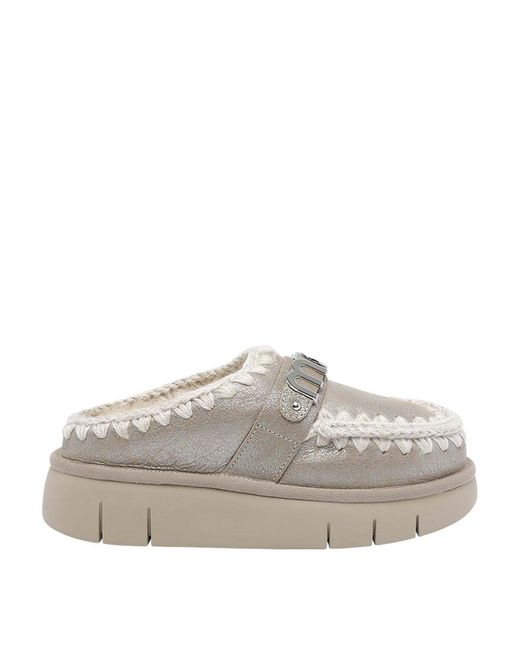Mou Letter Logo Bounce Clog in Grey | Lyst UK