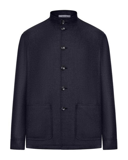 Tagliatore Wool Jacket in Blue for Men | Lyst UK