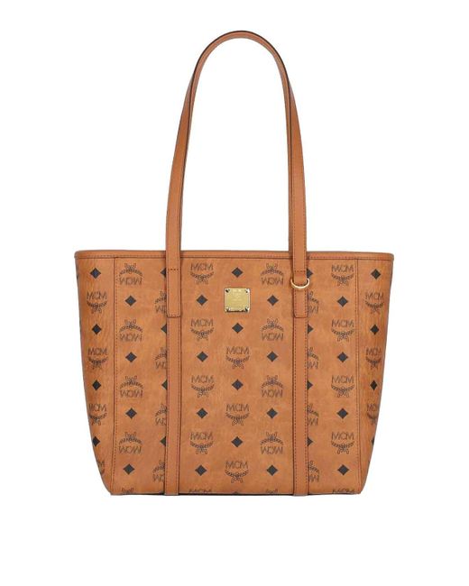 MCM Small Tote Bag in Brown | Lyst