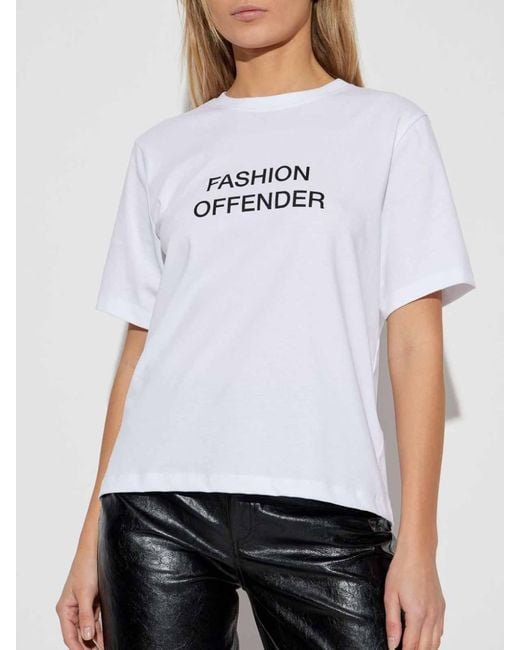Victoria Beckham Fashion Offender Tee in White | Lyst UK