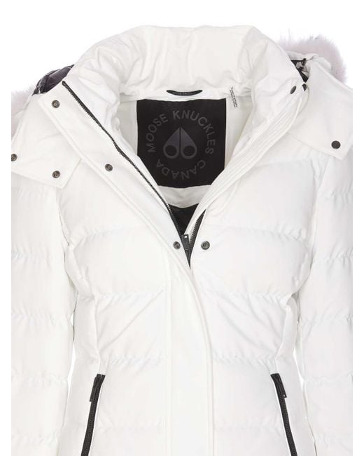 Moose Knuckles Belle Down Jacket in White | Lyst
