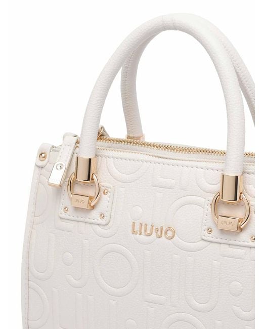 Liu Jo Small Logo Handbag in Natural | Lyst UK