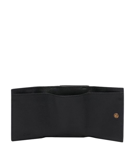 Chloé Mini Trifold Paddington Wallet in Black | Lyst UK