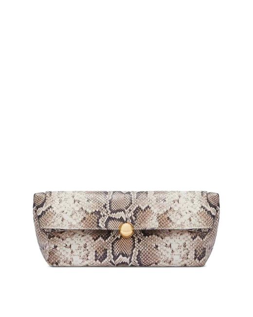Furla Sfera Soft Medium Clutch Bag in Gray | Lyst