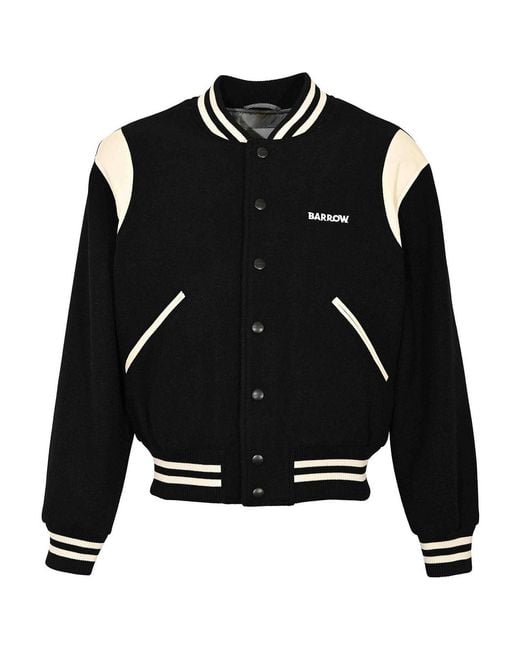 Barrow College Bomber Jacket With Hood in Black for Men | Lyst UK