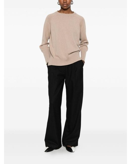 Base London Wool Crewneck Sweater in Natural | Lyst UK