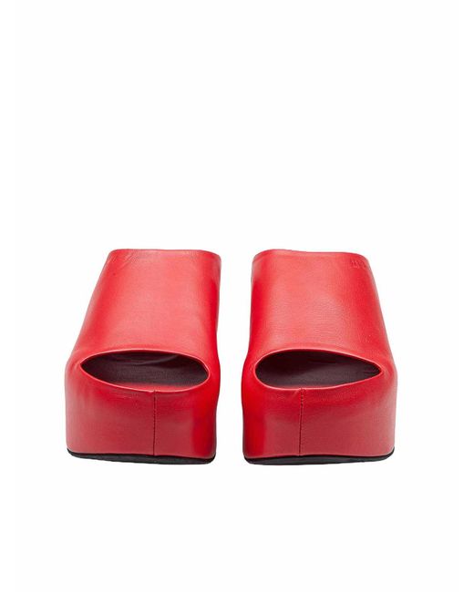 Marni Slide With Chunky Clog in Red | Lyst