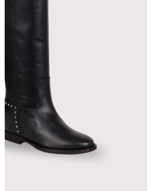 Via Roma 15 Internal Wedge Boot With Cut-Out Detail in Black | Lyst UK