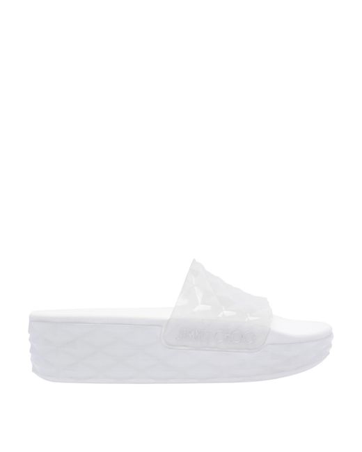Jimmy Choo Diamond Slide/F in White | Lyst