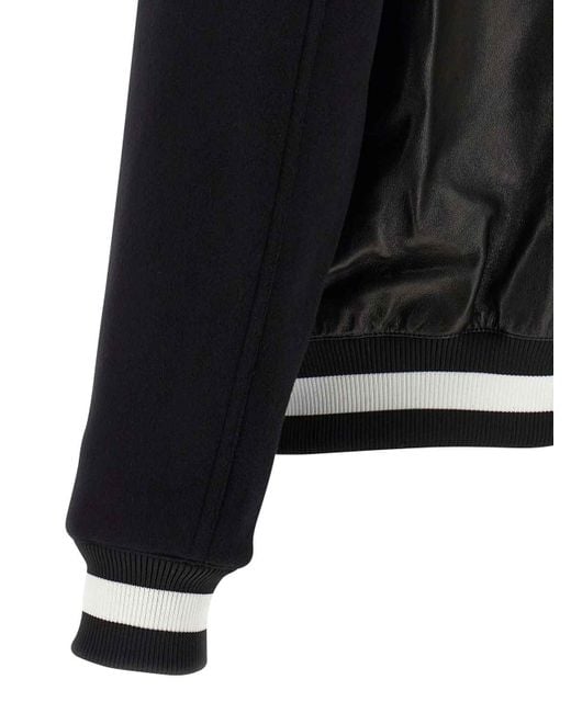 Balmain Varsity Bomber Jacket in Black for Men | Lyst