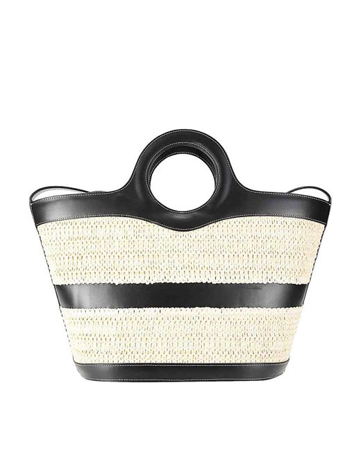 Hereu Tote Bag Woven Two Flat Handles in Black | Lyst