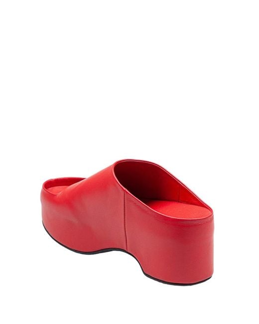 Marni Slide With Chunky Clog in Red | Lyst