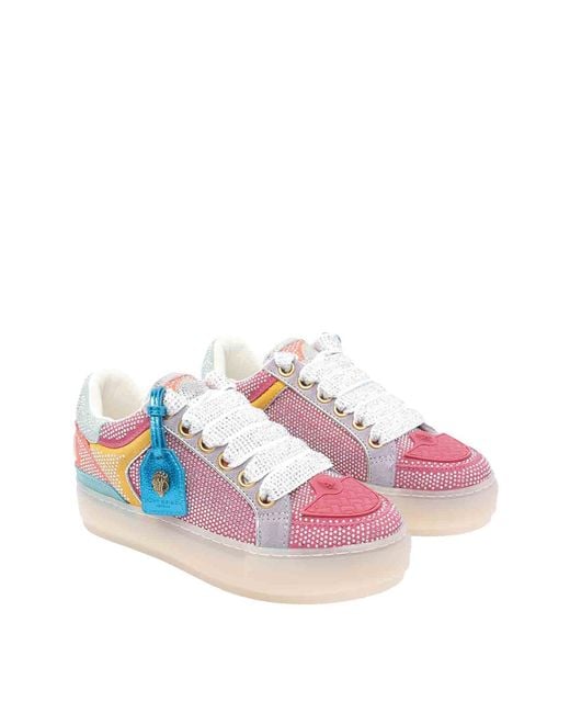Kurt Geiger Southbank Tag Sneakers in Pink | Lyst UK