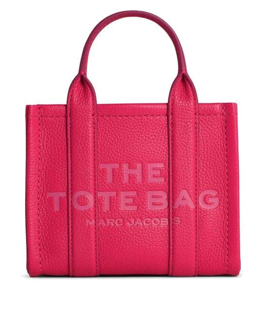 Marc Jacobs The Mini Tote Fuchsia Leather Bag in Pink | Lyst