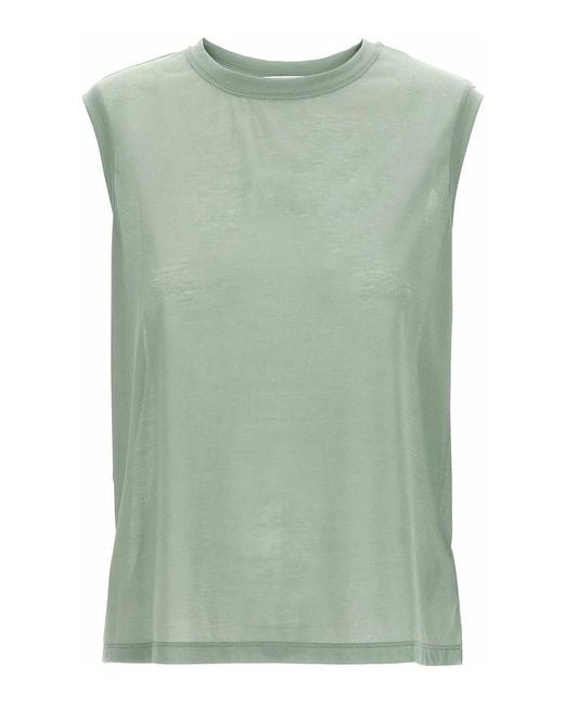 Victoria Beckham Logo Embroidery Top in Green | Lyst UK