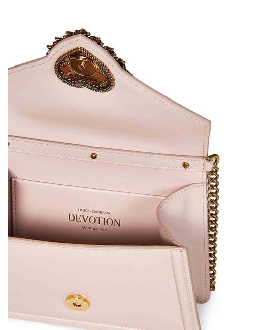 Dolce & Gabbana Leather Small Devotion Bag in Pink | Lyst UK
