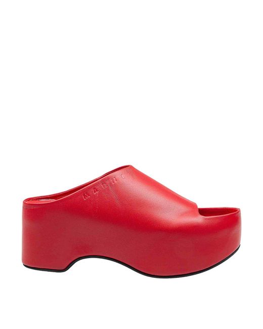Marni Slide With Chunky Clog in Red | Lyst