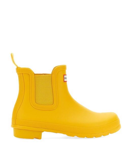 HUNTER Chelsea Boot in Yellow | Lyst UK