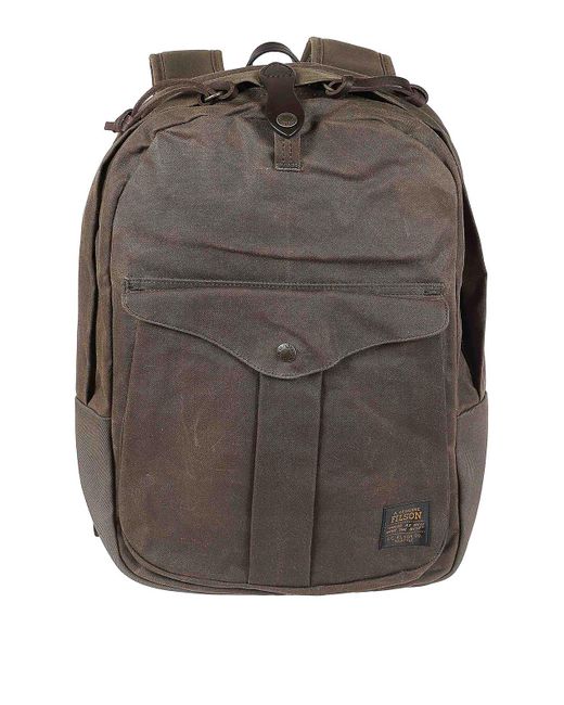Filson Waxed Cotton Backpack in Gray for Men | Lyst