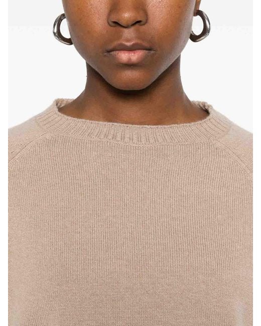 Base London Wool Crewneck Sweater in Natural | Lyst UK