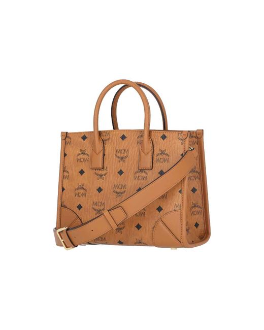 MCM Small Tote Bags in Brown | Lyst