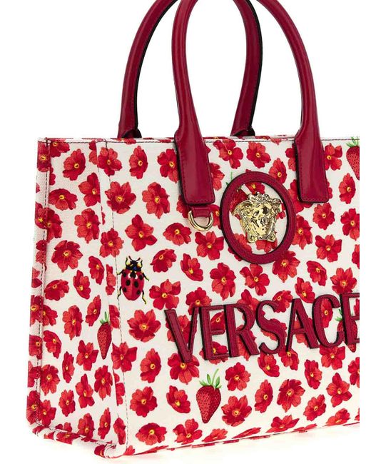 Versace La Medusa Shopping Bag in Red | Lyst
