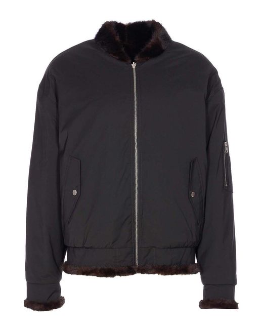 MM6 by Maison Margiela Down Jacket Frontal Zip Closure in Black for Men ...