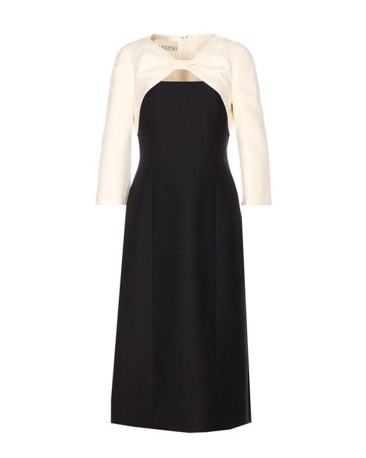 Valentino Garavani And Midi Dress in Black | Lyst UK
