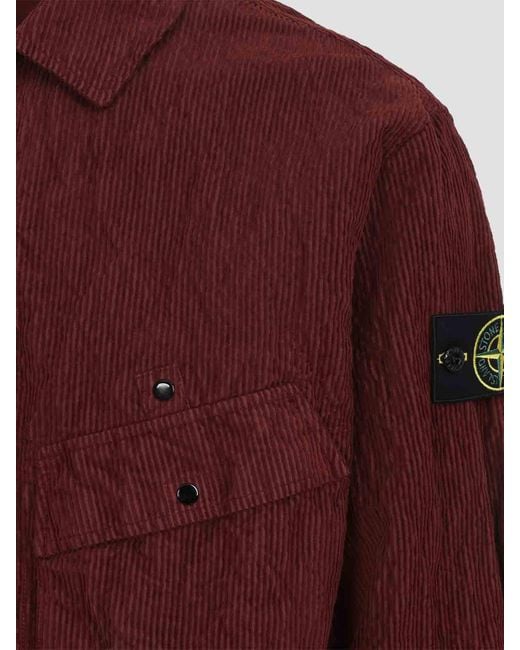 Stone Island Cotton Shirt in Red for Men | Lyst UK