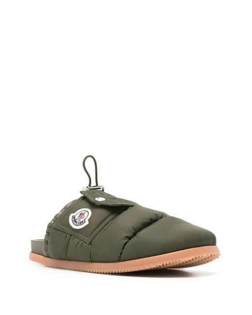 Moncler Padded Mules in Green | Lyst