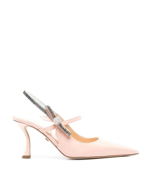 Mach & Mach Crystal Cuba Slingback in Pink | Lyst