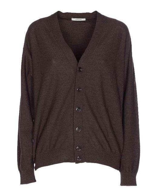 Lemaire Dark Cacao Cardigan Buttons Closure in Brown | Lyst UK