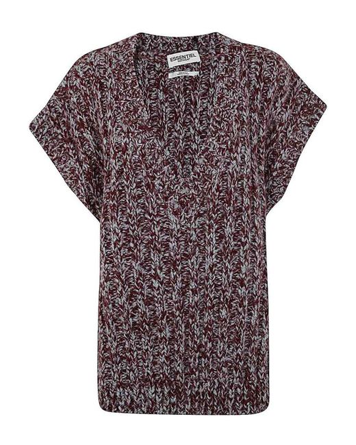 Essentiel Antwerp Gucky Mix Knitted Pull in Brown | Lyst