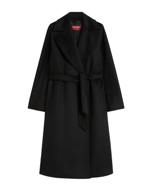 Max Mara Euclide Cashmere Dressing Gown Coat in Black | Lyst UK