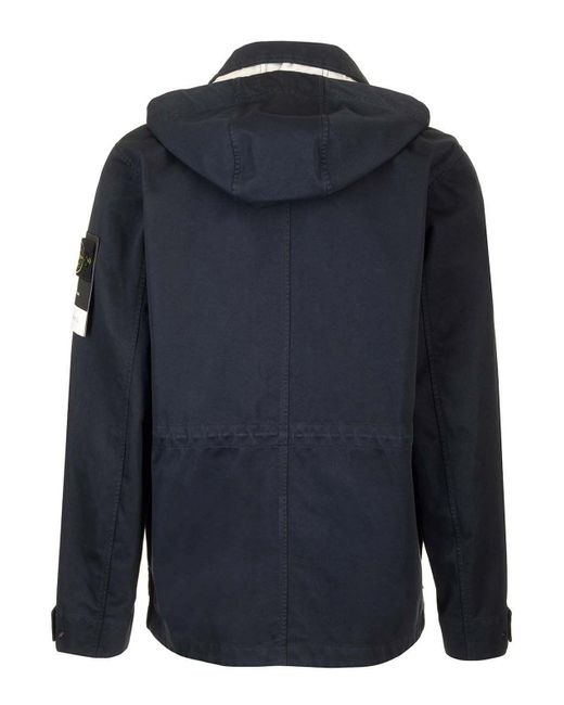 Stone Island Field Jacket in Blue for Men | Lyst