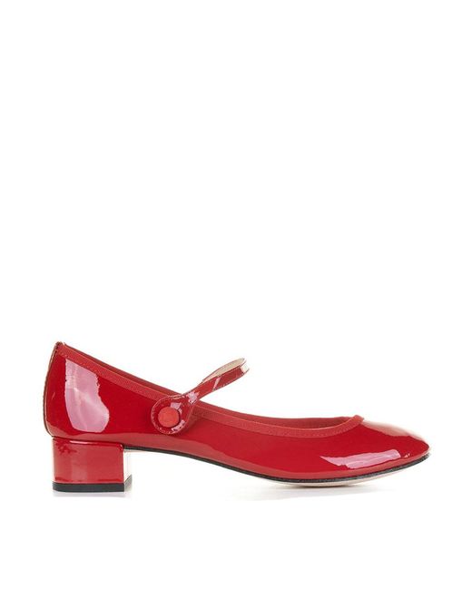 Repetto Shiny Leather Ballerina in Red | Lyst