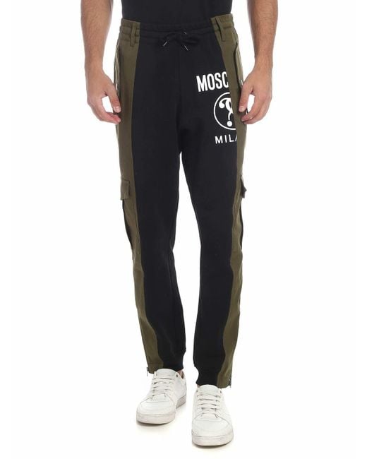 Moschino Double Question Mark Cargo Pants in Black for Men | Lyst UK