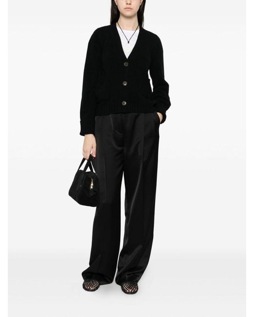 Base London Wool Cardigan in Black | Lyst UK