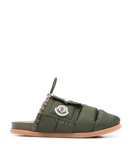 Moncler Padded Mules in Green | Lyst