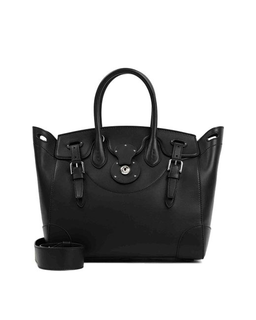 Ralph Lauren Leather Soft 33 Bag in Black | Lyst