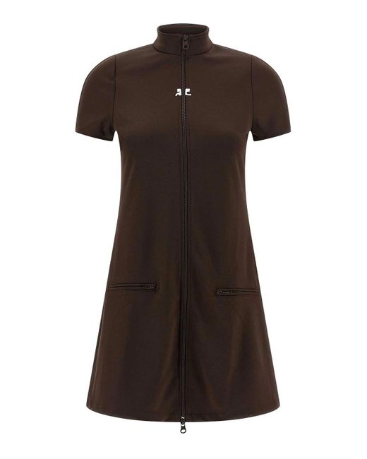Courreges Interlock Tracksuit Mini Dress in Brown | Lyst UK